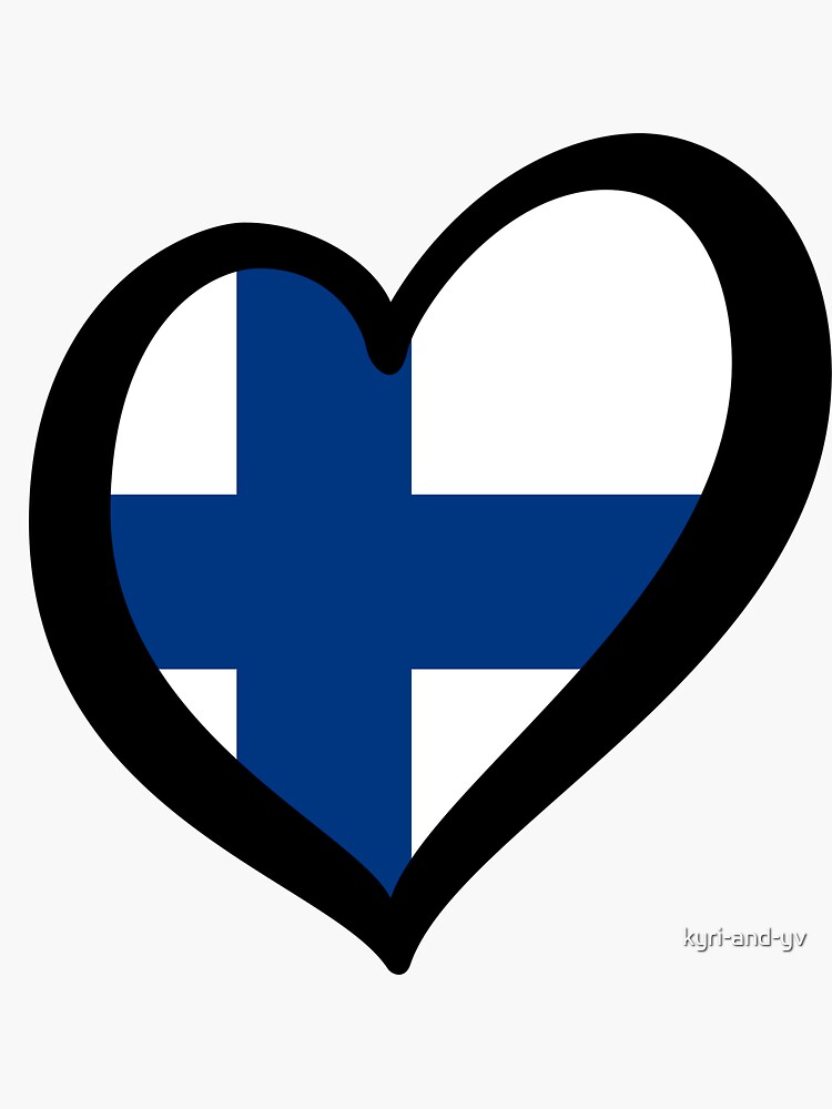 "Eurovision-style Heart - Finland" Sticker by kyri-and-yv | Redbubble