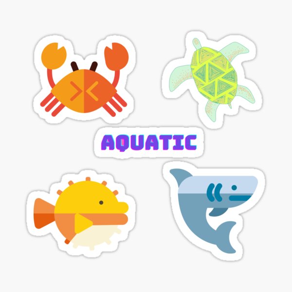 " aquatic animals sticker pack" Sticker for Sale by yslash | Redbubble