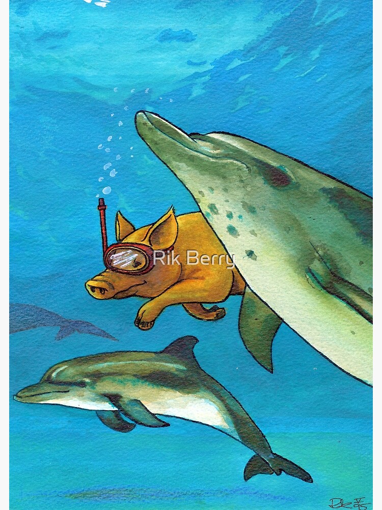 "PIG - THE DOLPHINS" Art Print for Sale by RikBerry | Redbubble