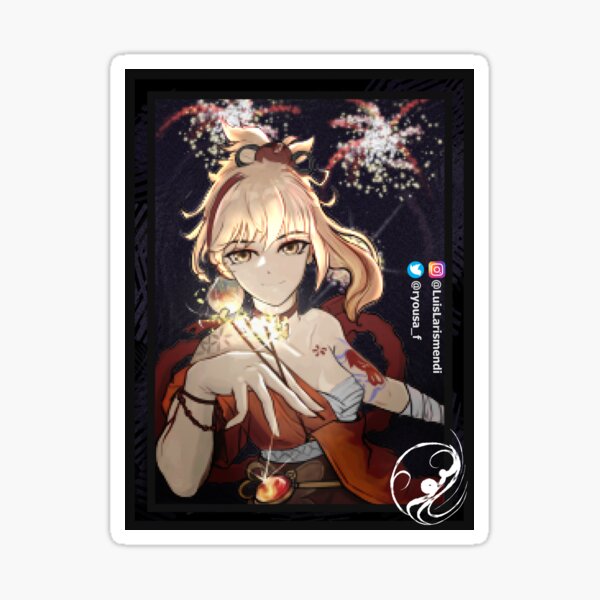 "Yoimiya Fanart" Sticker by Ryousa | Redbubble