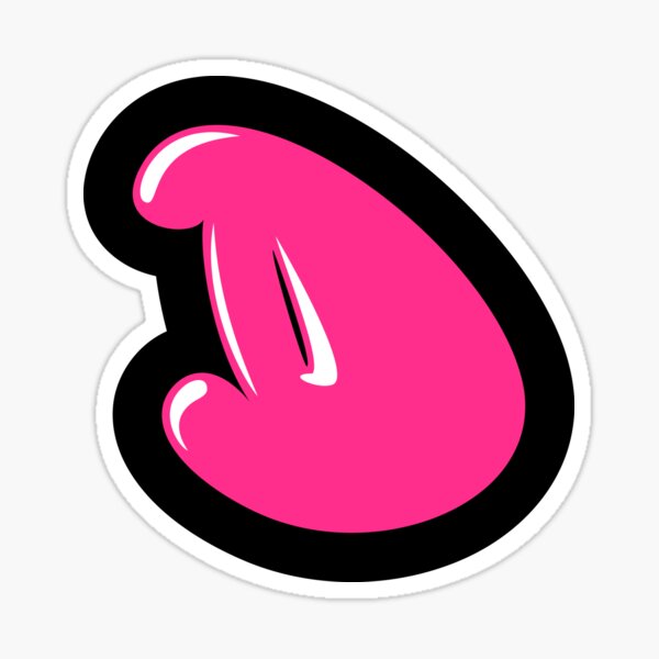 "Graffiti pink bubble D font" Sticker for Sale by Paulus-DB | Redbubble