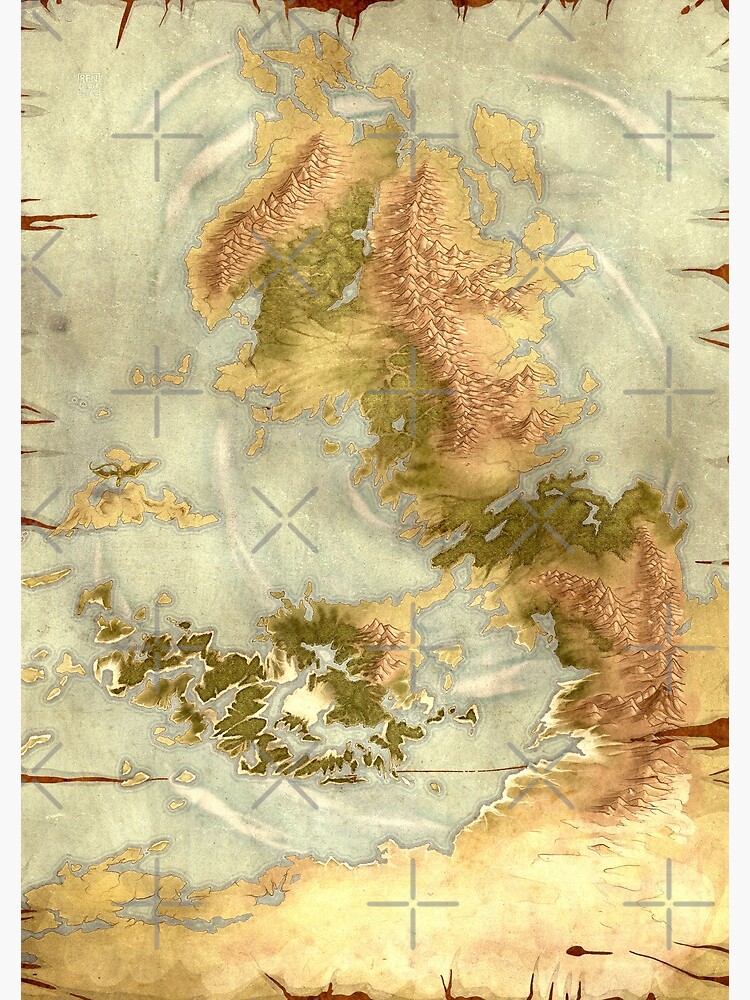 "Cartography Fantasy Map Poster - Blank Map" Spiral Notebook by ...