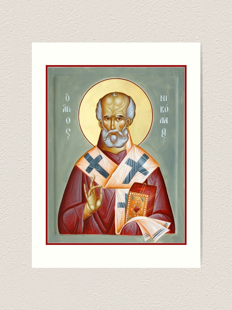 "St Nicholas of Myra" Art Print by ikonographics | Redbubble