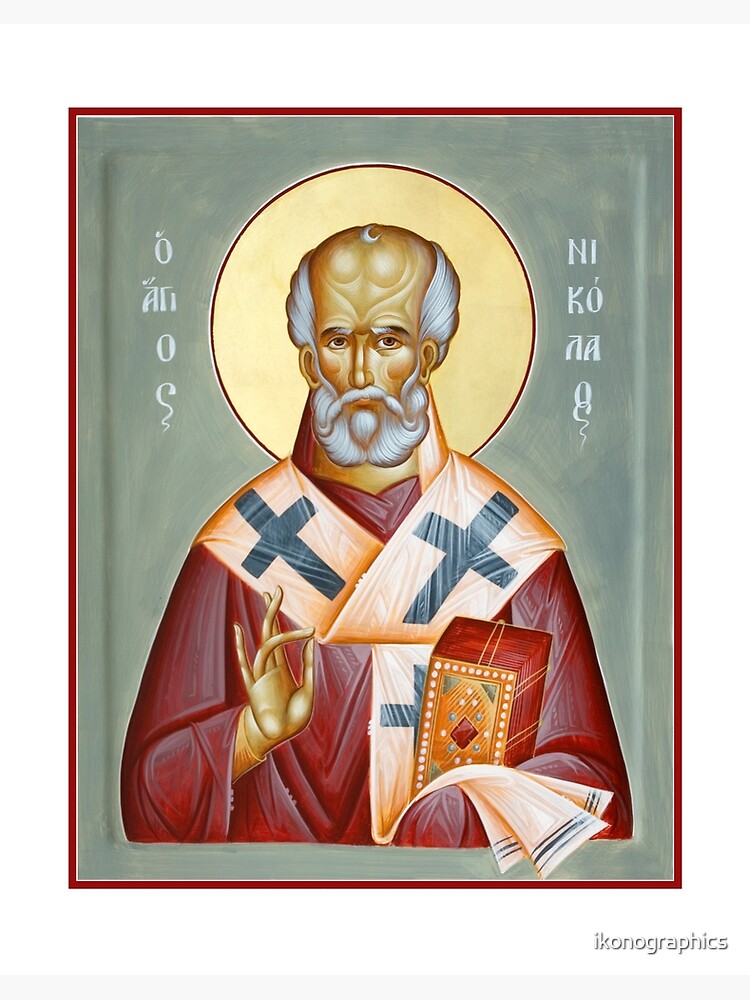 "St Nicholas of Myra" Art Board Print for Sale by ikonographics | Redbubble