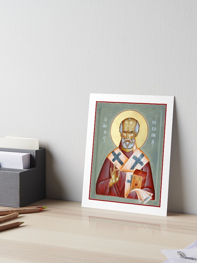 "St Nicholas of Myra" Art Board Print for Sale by ikonographics | Redbubble