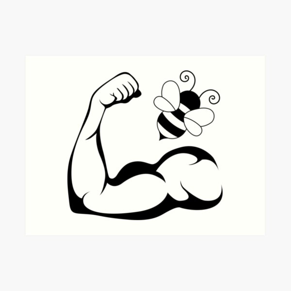 "Bee and Biceps Muscle Of Bodybuilder" Art Print by alinoubigh | Redbubble