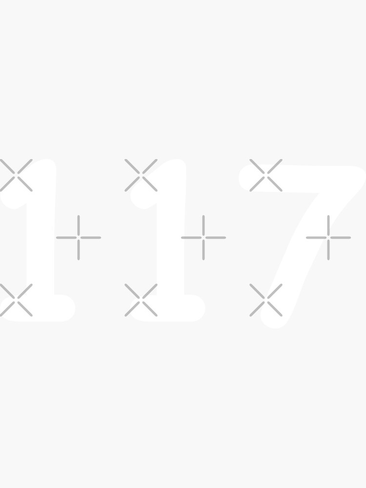 "number 117 (one hundred and seventeen)" Sticker by roartstreet | Redbubble