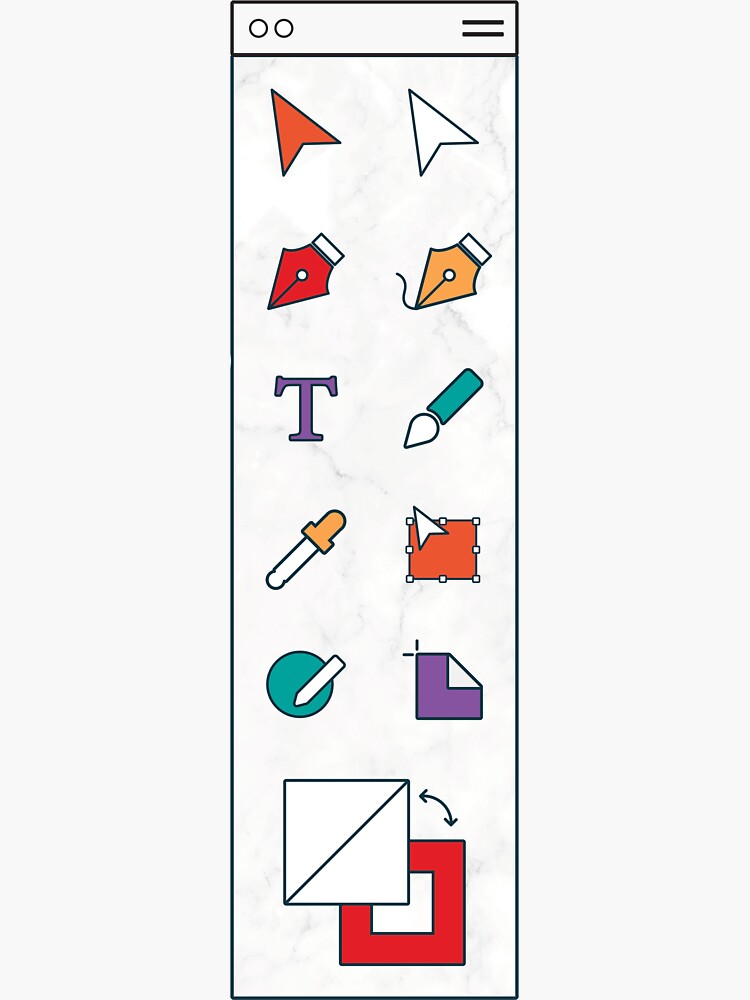 "Illustrator Design Interface Panel" Sticker for Sale by Sal Dee ...