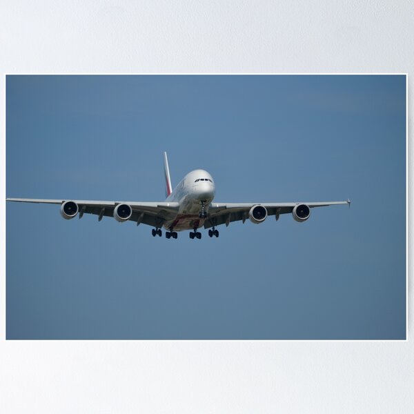 "Emirates A380 on final " Poster for Sale by Steve Stones | Redbubble