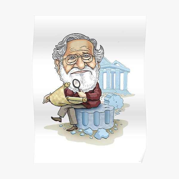 "Noam Chomsky" Poster for Sale by MacKaycartoons | Redbubble