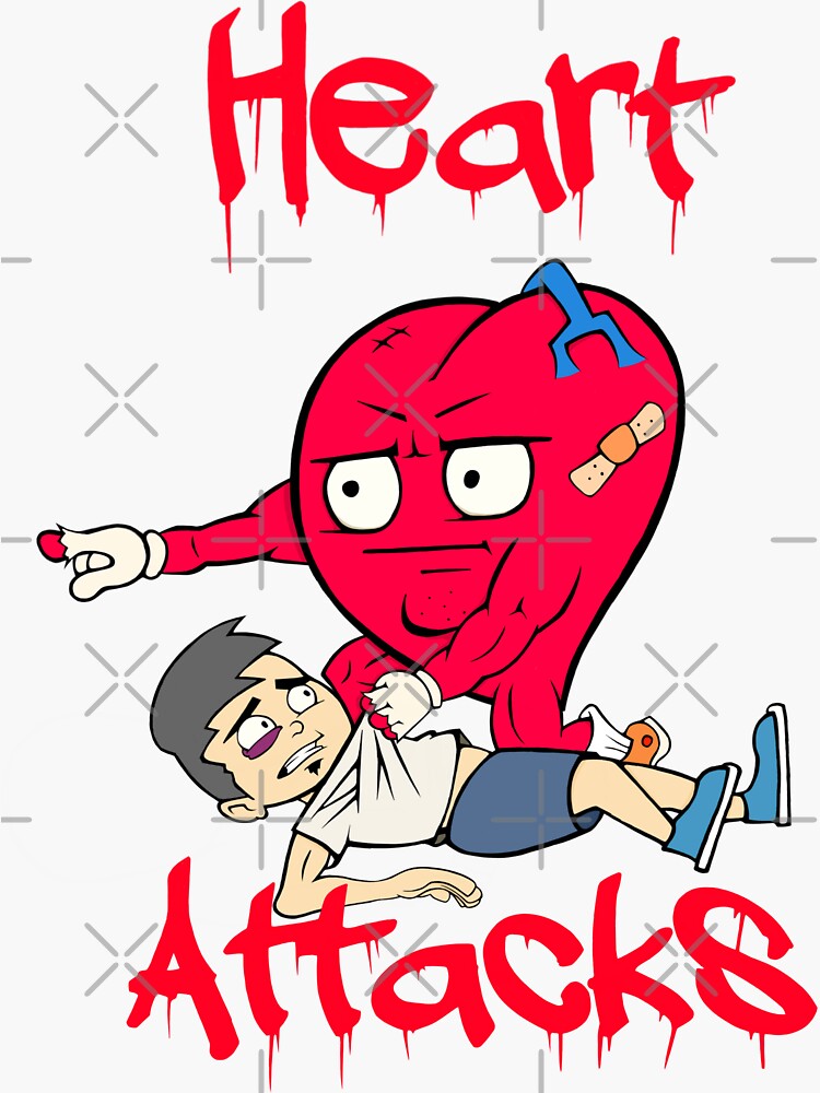 "Heart Attacks" Sticker by EddieAyalaJr | Redbubble