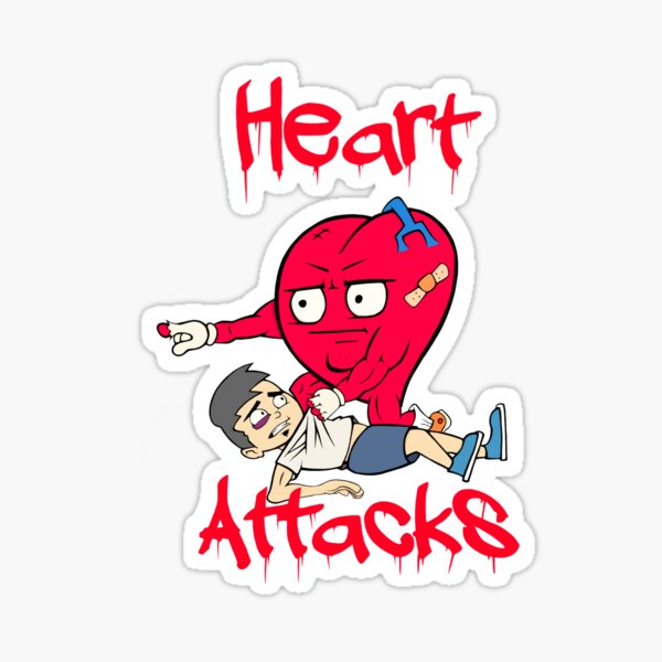 "Heart Attacks" Sticker by EddieAyalaJr | Redbubble