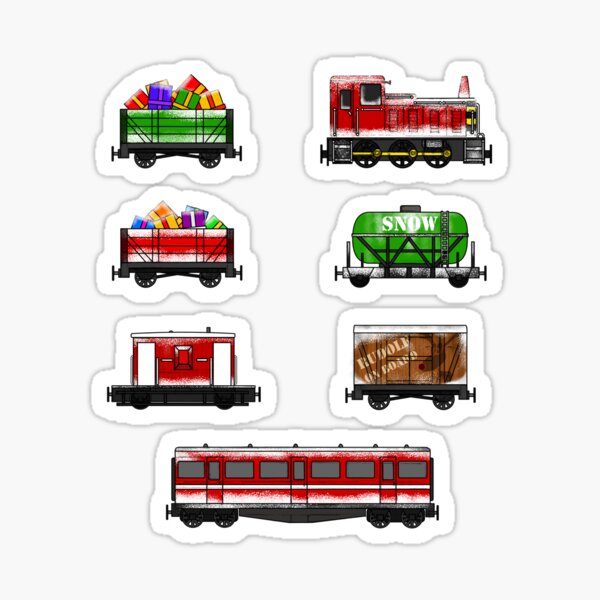 "Christmas 2021 Diesel Train Magnet Sticker Pack Pattern" Sticker for ...