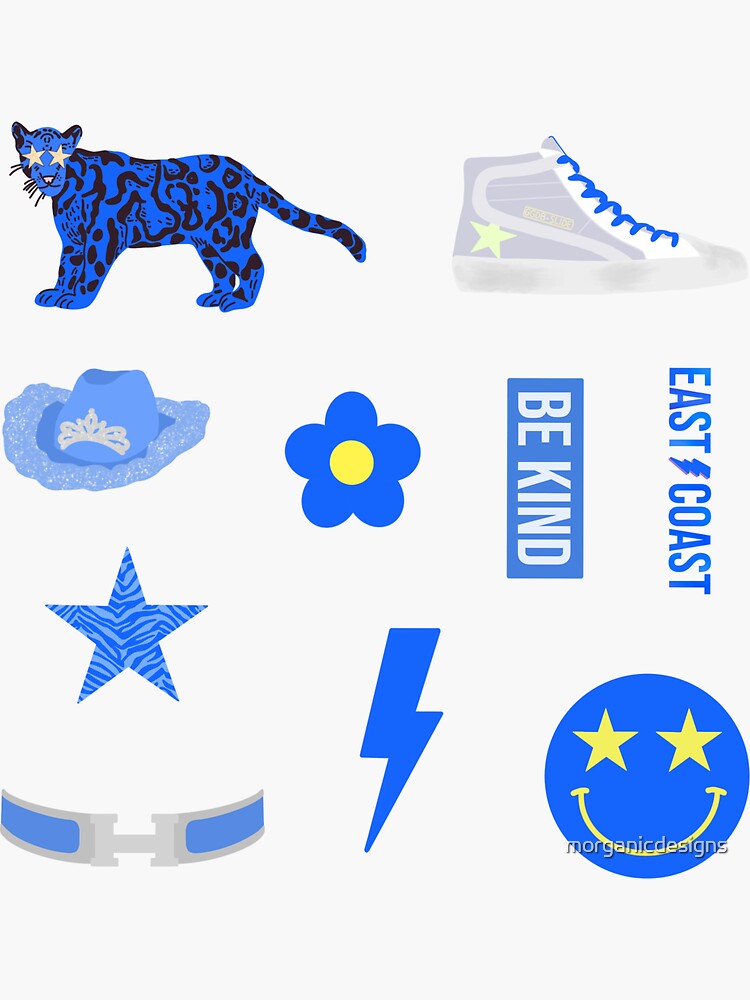 "Bright Blue Preppy Sticker Pack" Sticker for Sale by morganicdesigns ...