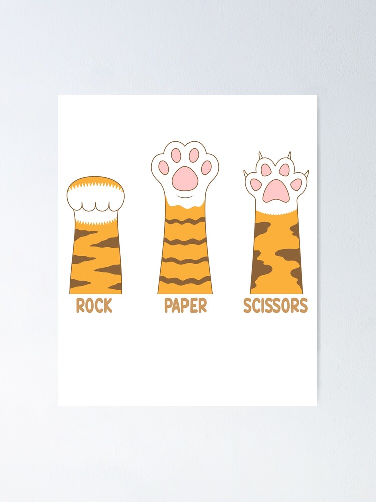"Rock Paper Scissors Cat Paw" Poster for Sale by Bafalo | Redbubble