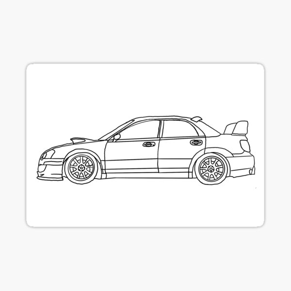 "Outline Subaru " Sticker for Sale by j16rw | Redbubble