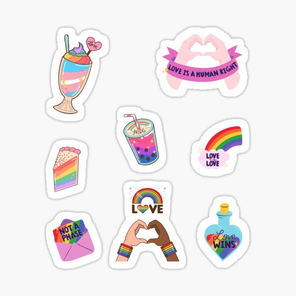 "LGBT Pride Human Rights Rainbow Sticker Pack" Sticker for Sale by ...