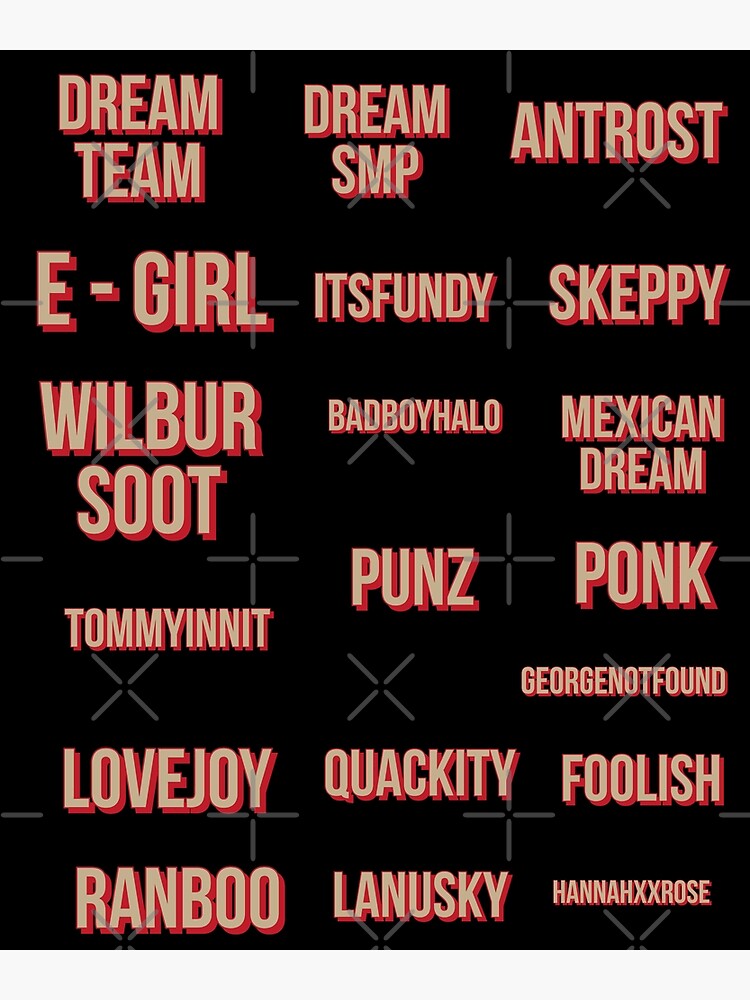 "dream smp all members names" Poster by Funkteezz | Redbubble