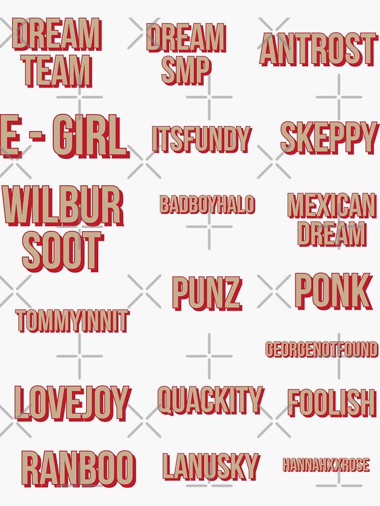 "dream smp all members names" Sticker for Sale by Funkteezz | Redbubble