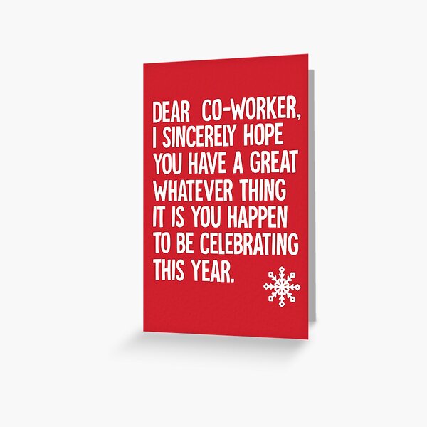 "Dear Coworker..." Greeting Card for Sale by ToruandMidori | Redbubble
