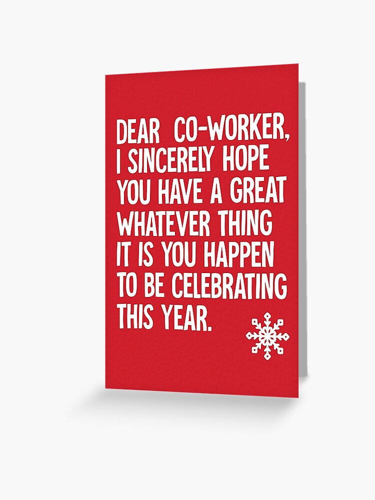 "Dear Coworker..." Greeting Card for Sale by ToruandMidori | Redbubble