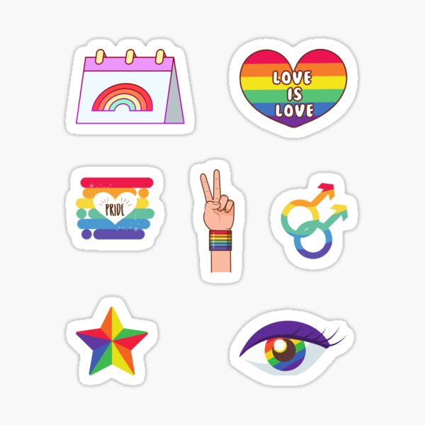 "LGBT Pride Human Rights Rainbow Sticker Pack" Sticker for Sale by ...