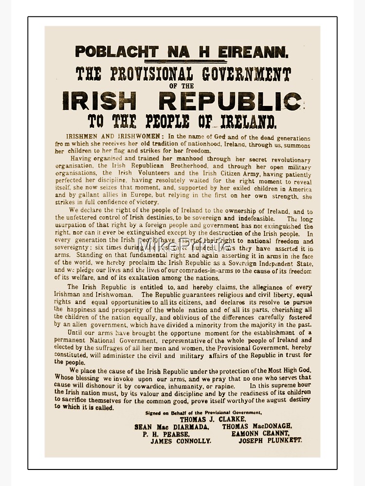 "1916 Proclamation of the Irish Republic" Sticker for Sale by ...