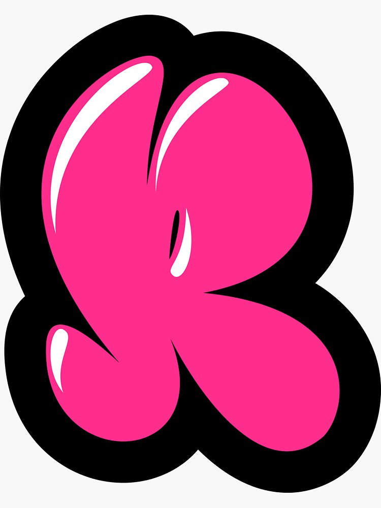 "Graffiti pink bubble R font" Sticker by Paulus-DB | Redbubble