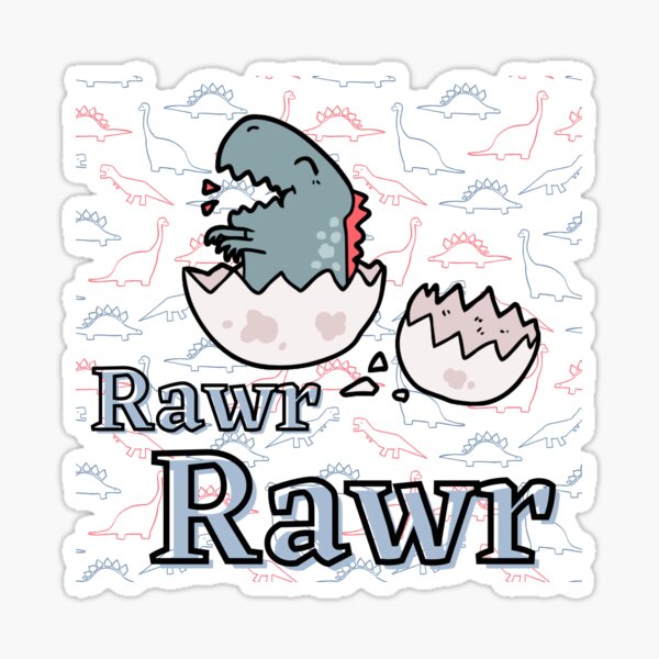 Pegatina «Rawr significa te amo en el origen de los dinosaurios» de ...