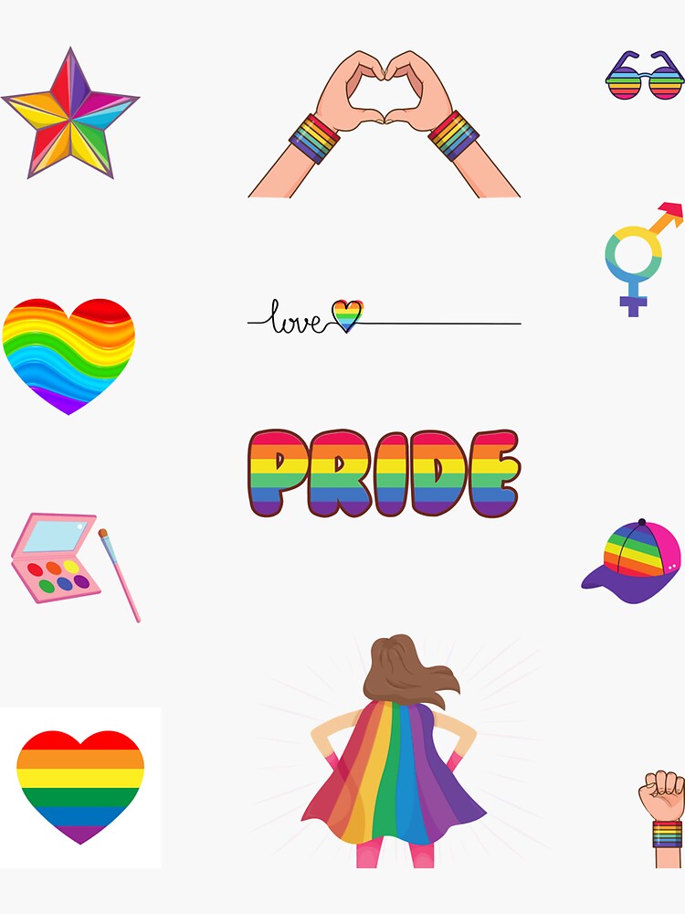 "LGBT Pride Human Rights Rainbow Sticker Pack" Sticker for Sale by ...