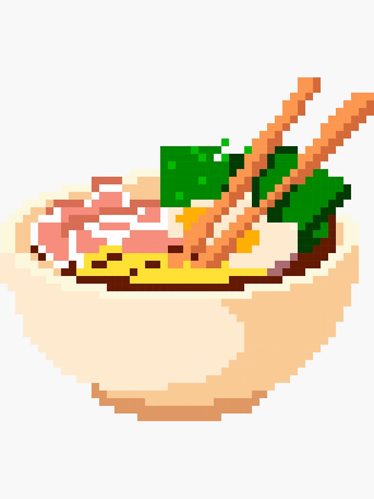 "Pixel Ramen Japanese Noodles" Sticker for Sale by ELBStore | Redbubble
