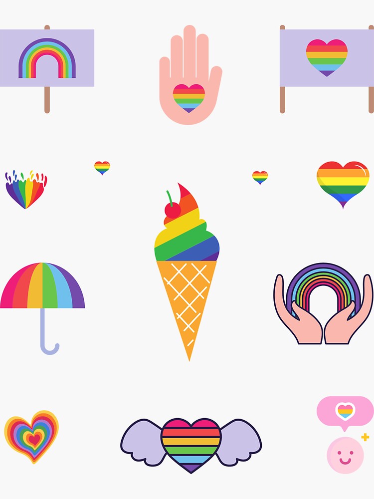 "LGBT Pride Human Rights Rainbow Sticker Pack" Sticker for Sale by ...
