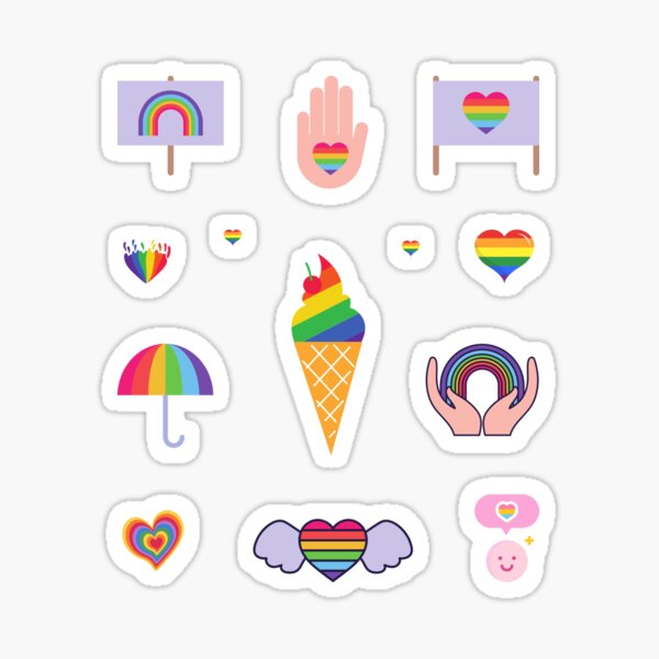 "LGBT Pride Human Rights Rainbow Sticker Pack" Sticker for Sale by ...
