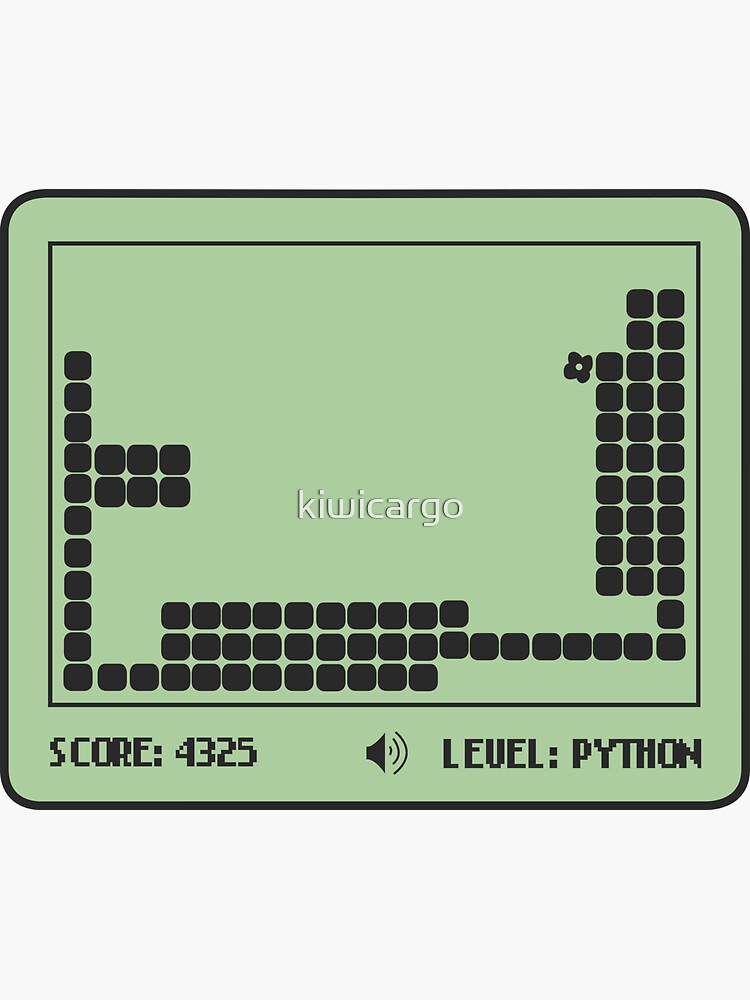 "Retro Snake Game "Python" Series" Sticker for Sale by kiwicargo | Redbubble