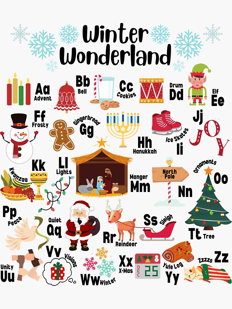 "Winter Wonderland Winter Holiday Alphabet for Elementary Teachers ...