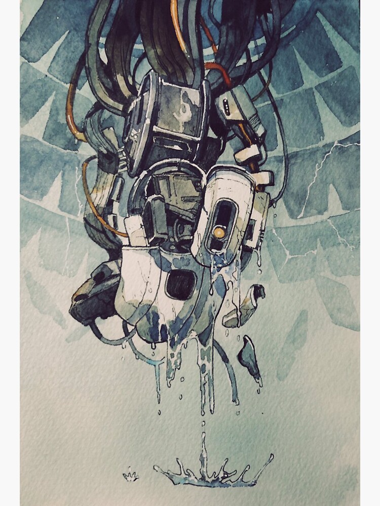 "Portal 2 Melting Robot " Sticker by Vintage-Travler | Redbubble