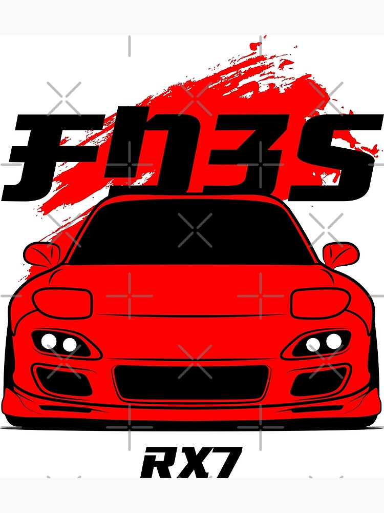 "Front red rx7 fd3s" Poster for Sale by goldentuners | Redbubble