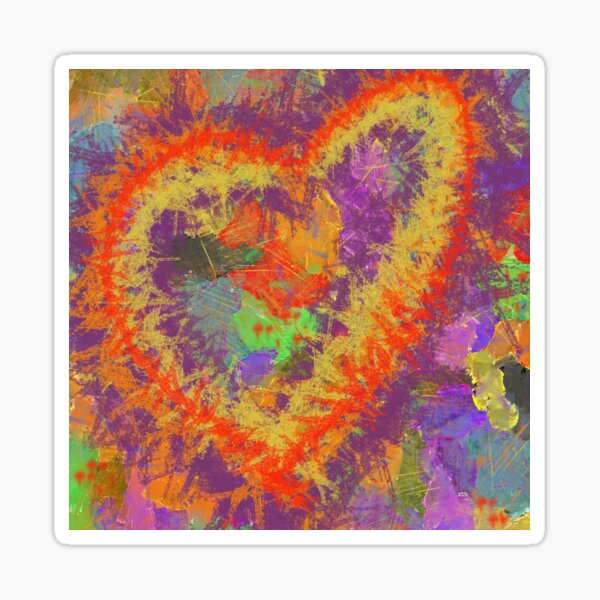 "Colorful abstract of exploding hearts" Sticker for Sale by gldomenech ...