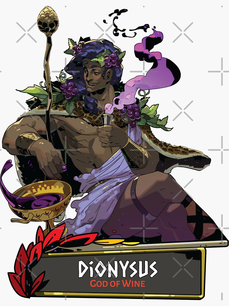 Hades Game Dionysus God Of Wine Sticker For Sale By Ponchtheowl
