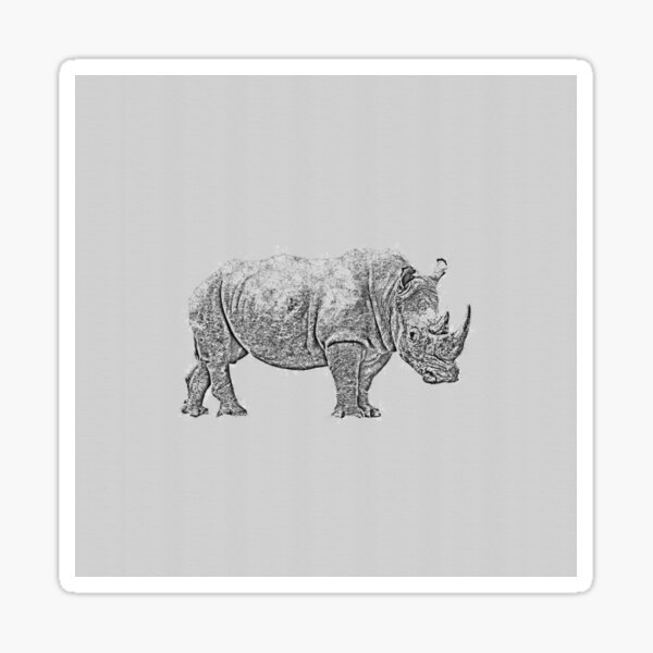 "Rhino" Sticker for Sale by 4t4design | Redbubble