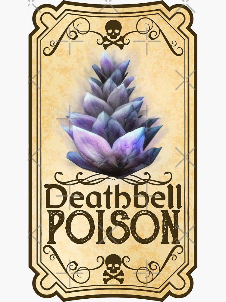 "Skyrim Deathbell Poison Alchemy Label" Sticker for Sale by ...