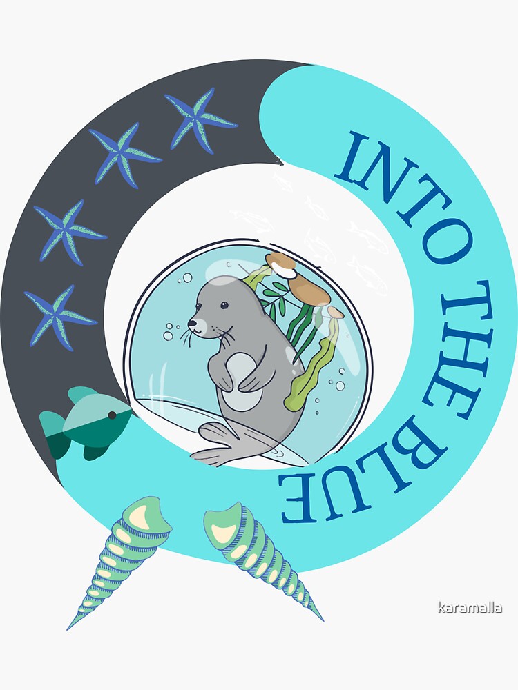 "INTO THE BLUE OCEAN" Sticker for Sale by karamalla | Redbubble