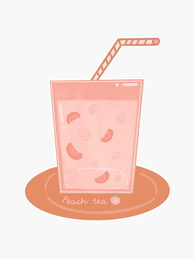 "A Peach Tea For A Fresh Day Sticker" Sticker for Sale by RozaTran ...