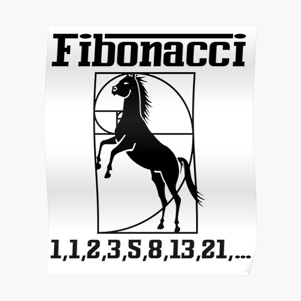 "Funny Nerdy Fibonacci Racing Car Horse Black Math Teacher Gift" Poster ...