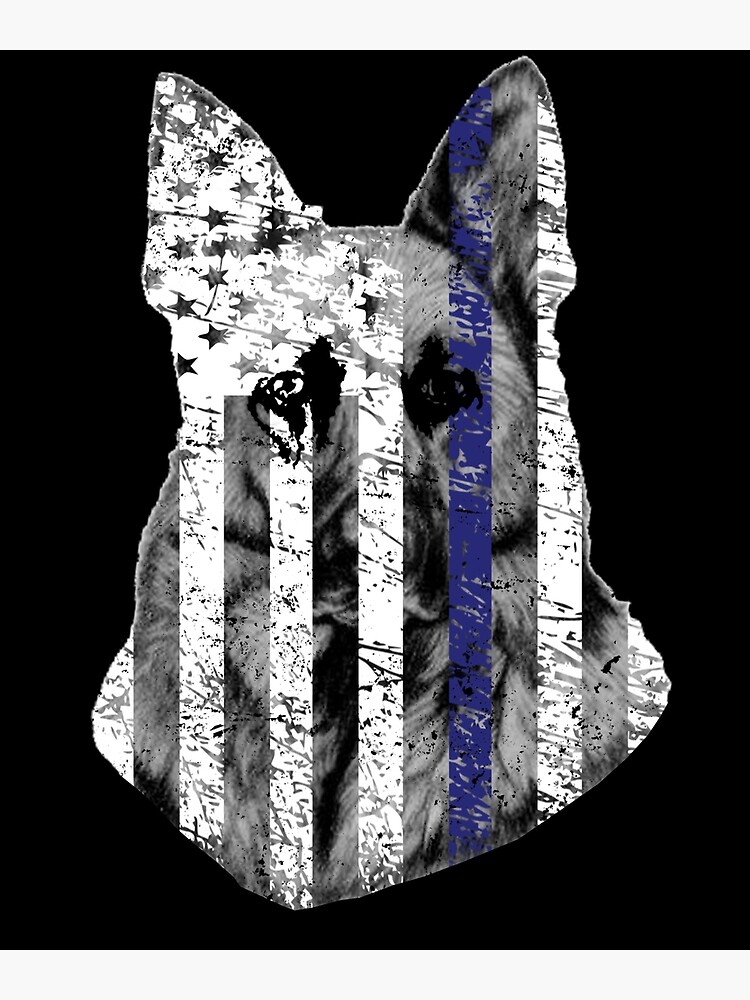 "K9 Police Dog Thin Blue Line Flag" Poster for Sale by SlyShirtCrew ...