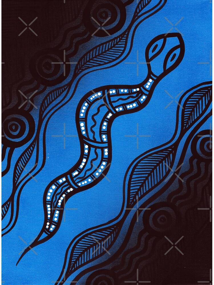 "Authentic Aboriginal Art - Snake" Poster for Sale by HogarthArts ...
