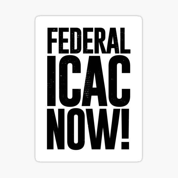 "Federal ICAC Now! [Worn Look]" Sticker for Sale by politicalamity ...
