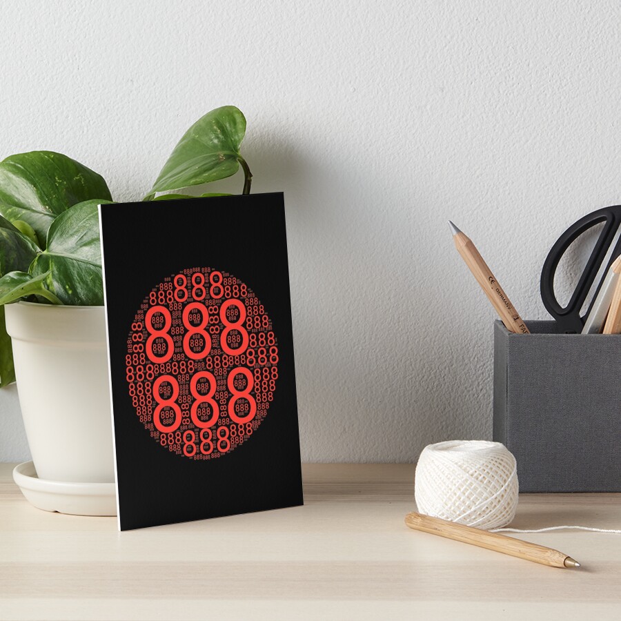 "Repeating numbers 888 circled logo" Art Board Print by Delicarte ...