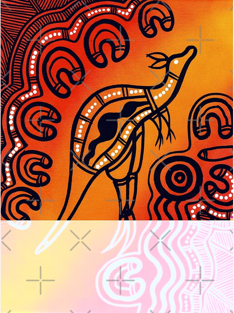 "Authentic Aboriginal Art - Kangaroo" Poster for Sale by HogarthArts ...