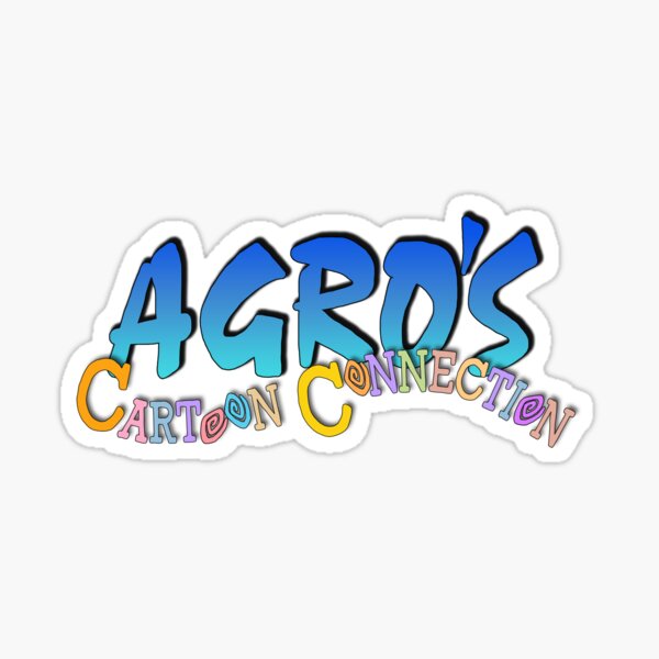 "Agro's Cartoon Connection" Sticker for Sale by Casey C | Redbubble